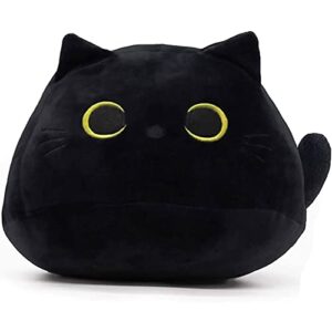 yoruii black cat plush toy black cat pillow, 21.6 inch creative cat shape pillow, cute cat plush toys, stuffed animal pillow, cat plush toy pillow for valentines birthday gift