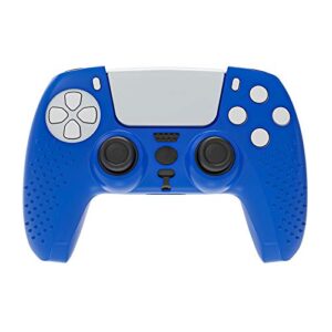 ostent spot pattern soft silicone skin case cover for sony ps5 wireless controller color blue