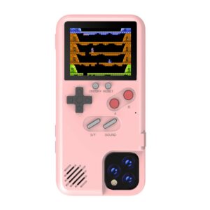 handheld game console case for iphone 12/12 pro, color gameboy case with built-in retro video games