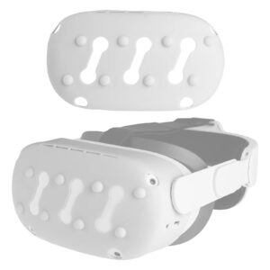 (1 pack) orzero silicone protective cover compatible for quest 2, vr gaming front face case shock-resistant for virtual reality headset - white