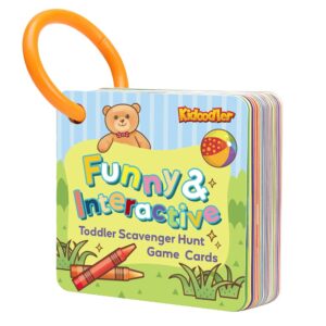 scavenger hunt game for kids, 27 double-sided cards amazing indoor find it card game for toddlers kids learning, ages 3+