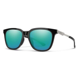 smith optics roam chromapop polarized sunglasses, black/chromapop polarized opal mirror, one size