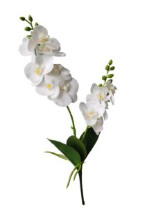 suandsu 1 bouquet artificial phalaenopsis fake butterfly orchid home hotel office garden craft art decor 19'' high white