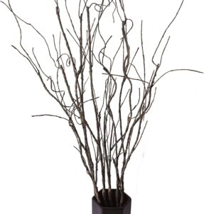 feilix 5pcs artificial curly willow branches, decorative dry twigs, 30.7 inches fake bendable sticks vintage vines stems diy craft vases artificial flowers garden hotel office home farmhouse decor