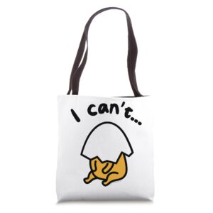 gudetama i can't tote bag