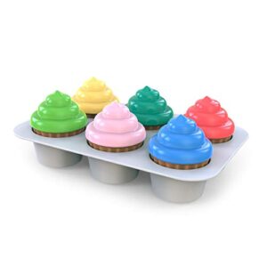 bright starts sweet cupcakes shape sorter toy for infants​ 3 months and up, multicolor