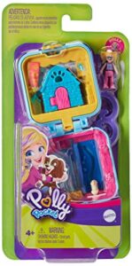 polly pocket pet center compact with removable doghouse, surprise reveals, photo customization, micro doll with 5 movable joints, great gift for ages 4 years old & up