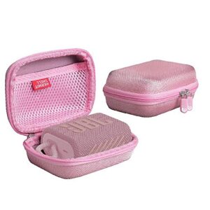 hermitshell hard travel case for jbl go 3 / jbl go 3 eco portable bluetooth speaker (pink, case for jbl go 3)