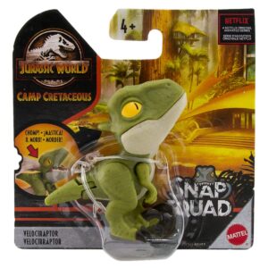 jurassic world toys camp cretaceous snap squad green velociraptor figure