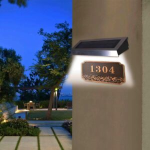 solar lights outdoor for house numbers - outdoor solar house light for address sign plate - wall light for home,garden or yard