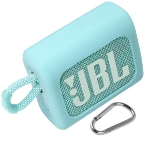 co2crea silicone cover replacement for jbl go3 go 3 eco waterproof ultra portable bluetooth speaker (teal case)