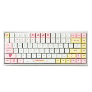 yunzii macaron 84 84-key rgb hotswap wired mechanical gaming keyboard with pbt dye-subbed keycaps for mac/win/gamers (gateron black switch,macaron)