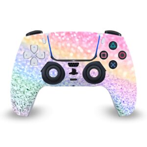 head case designs officially licensed monika strigel unicorn rainbow art mix vinyl faceplate sticker gaming skin decal cover compatible with sony playstation 5 ps5 dualsense controller