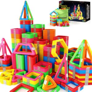 coodoo upgraded magnetic blocks 138pcs magnetic building tiles stem toys for 3+ year old boys and girls learning by playing games for toddlers kids compatible with major brands building blocks