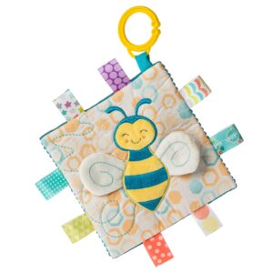 taggies crinkle me baby paper and squeaker soft toy 6.5 x 6.5inches, fuzzy buzzy bee