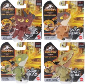 jurassic world toys camp cretaceous snap squad triceratops figure