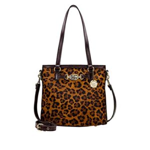 patricia nash lundy leather convertible crossbody - leopard haircalf