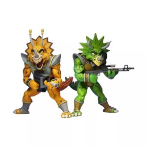 neca 7" tmnt cartonn captain zarax & zork 2 pack figure