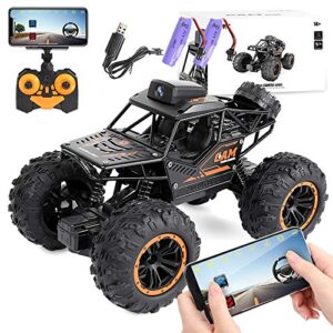 rc car remote control car with 720p hd fpv camera, 1/18 scale off-road remote control truck gravity sensor rc truck, high speed monster trucks for kids adults gift for boys and girls