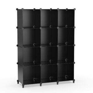 simpdiy 12 storage cube organizer bedroom storage shelves closet cube bookcase with zip ties bookshelf with metal hammer modular cubes plastic portable organizer for bedroom kids toy home storage