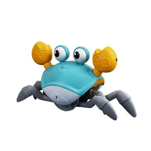 crawling crab baby toy, tummy time toy gifts for 3 4 5 6 7 8 9 10 11 12 month boy girl with learning crawl system music learning to crawl for birthday gift