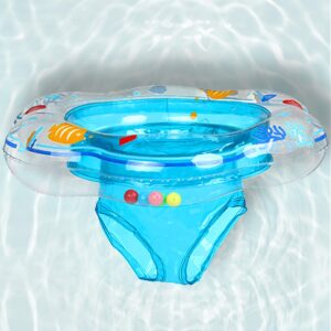 baby swimming ring floats with safety seat double airbag swim rings for babies kids swimming float baby floats for pool swim training aid kids pvc pool floats for toddlers of 6-12 months