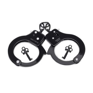 hualixuan metal play handcuffs, hand cuffs police, toy handcuffs for kids (black)