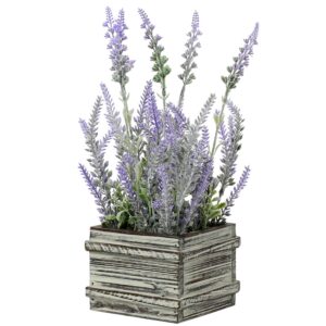 dilatata lavender flowers artificial lavender decor fake lavender plant in rustic metal pot faux plants in pots for home bathroom table centerpieces wedding decor potted lavender flower purple decor