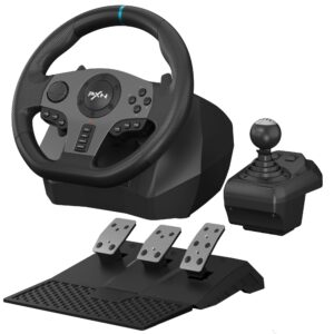 pxn v9 gaming racing wheel with pedals and shifter, 270/900 degree steering wheel for pc, xbox one, xbox series x/s, ps4, ps3 and switch