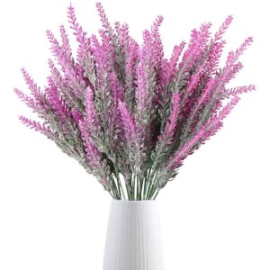 lisenner 6 bundles lavender bouquet for wedding home office kitchen garden table indoor outdoor decoration(red)