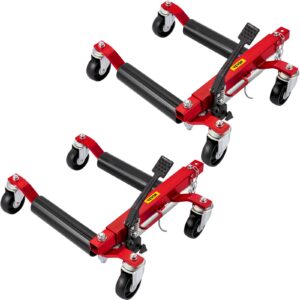 vevor wheel dolly, 2pcs car dolly, 1500 lbs capacity car jack dolly, 12'' wheel jacks for cars, vehicle positioning hydraulic tire jack, heavy duty ball bearings skate for vehicle car auto repair