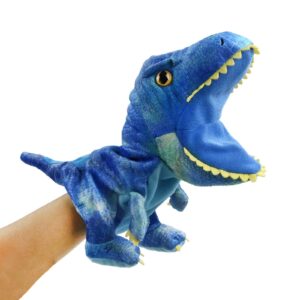 hooyiiok plush dinosaur hand puppets,dinosaur stuffed animal cute soft plush toy great birthday gift for kids 11 inches open movable mouth for creative role play