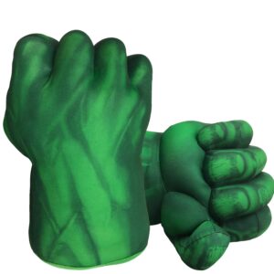 superhero gloves for kids superhero toy superhero hands kids soft plush superhero fists cosplay for boy christmas halloween birthday gift (green)