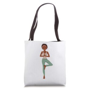 yoga / meditation - african american woman tote bag