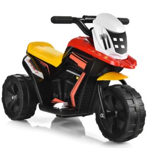 costzon toddler motorcycle, 6v battery powered 3 wheels ride on motorcycle with cartoon windshield, music, horn, forward backward switch, electric motorcycle for kids toddlers girls & boys