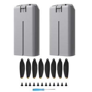 mini 2 intelligent flight oem battery with dronemanhub propellers, two pack (for dji mini 2 drone only)