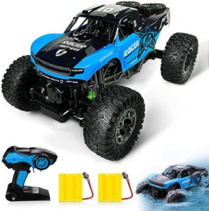 rc cars 1:12 remote control car, 2.4ghz waterproof racing car off-road rc crawler toy gift with two rechargeable batteries