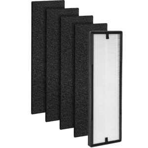 fette filter - replacement filter set h13 hepa & activated carbon filters compatible with eureka nea120 air purifier and toshiba air purifier caf-w36usw part # nea-f1 nea-c1 1true hepa & 4 pre-filters