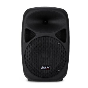 lyxpro 10" inch passive dj pa speaker system xlr,1/4,speakon, connections daisy chain compatible, 8 ohm, lightweight, stand mountable,