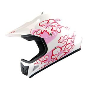 wow youth kids motocross bmx mx atv dirt bike helmet pink flower