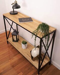 premium home farmhouse console table – sofa table, behind couch table, entry way table decor, rustic wood console table, foyer tables for entryway, modern decorative wood furniture narrow long hallway