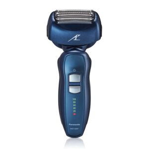 panasonic arc4 electric razor for men 4blade electric shaver with popup trimmer rechargeable wet dry foil shaver, blue, 1 count