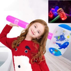 helegesong light up inflatable hammers, large inflatable hammer with bells screaming blow up hammer kids party noise maker toy hammer b