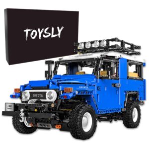 toysly off-road pickup j40 land cruiser moc technique building blocks and engineering toy, adult collectible model cars kits to build, 1:12 scale truck model (2101 pieces)