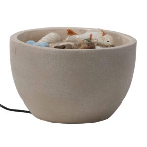 foreside home and garden multicolor tidepool ceramic indoor water fountain with pump