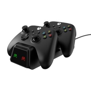 talkworks dual gaming controller charging dock station - compatible with xbox one and xbox series s/x (controllers not included) - bluetooth charger - wireless charging station charger stand