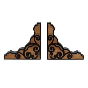 foreside home and garden set of 2 multicolored wood corbel bookends (fddd09942)