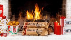 kfc limited-edition 11 herbs & spices fire starter log by enviro-log - 100% recycled wax cardboard fire log 2 pack