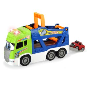 dickie toys - 16" happy scania car transporter pre-school vehicle with extra car