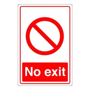 bannerbuzz no exit prohibited sign , metal aluminum rust free, uv print coated and weatherproof sign, indoor outdoor use, easy to mount (24" w x 36" h, sign with holes)